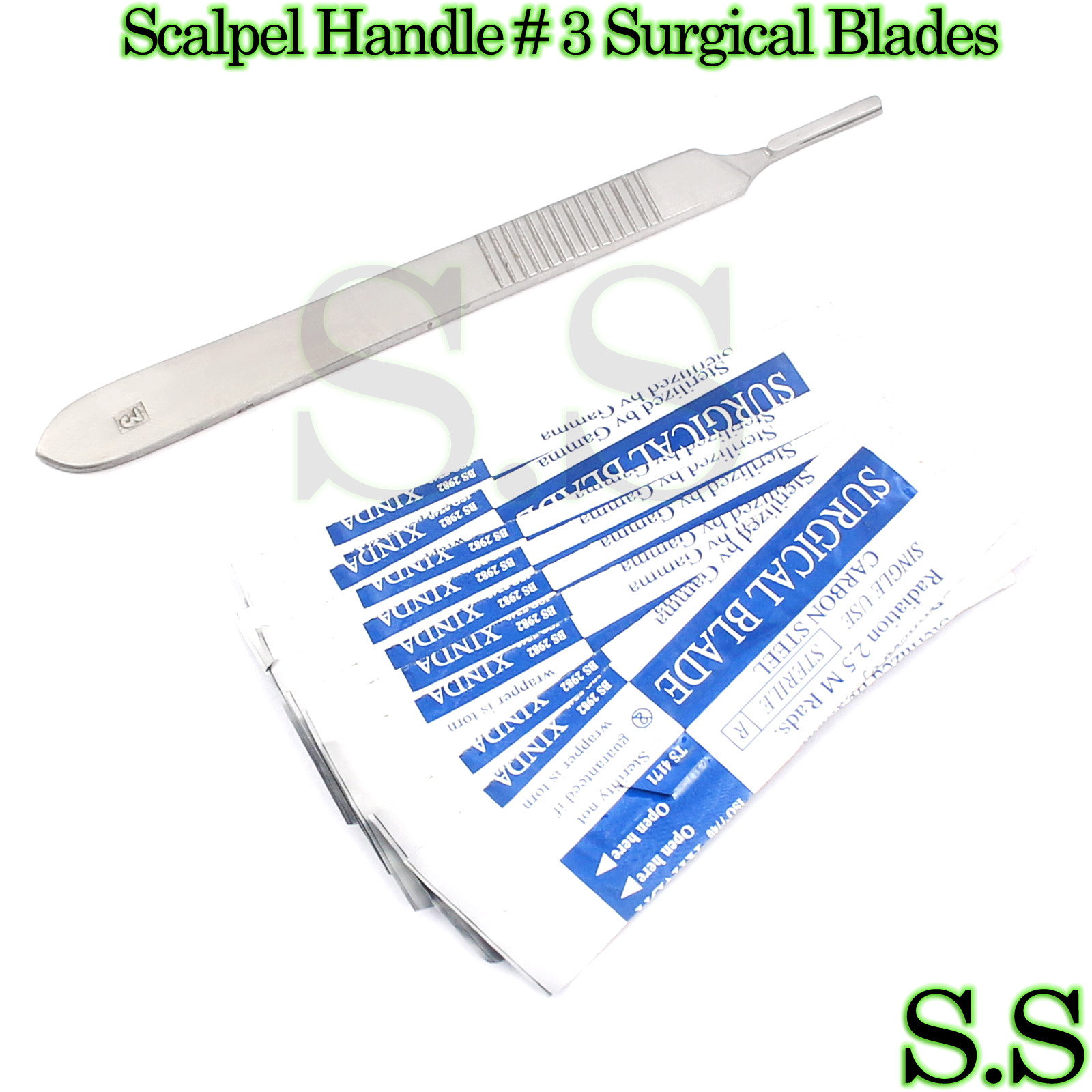 10 STERILE SURGICAL BLADES #11 #15 WITH FREE SCALPEL KNIFE HANDLE #3 | eBay