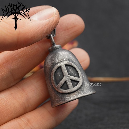 Motorcycle Biker Bell Hanger Mens Peace Sign Biker Luck Gremlin Ride ...