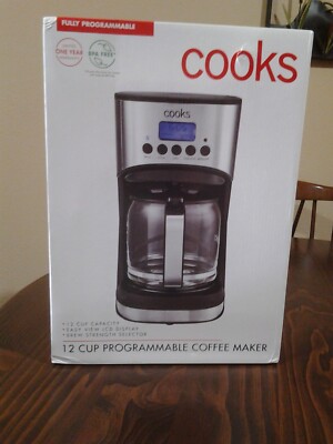 COOKS 12 CUP PROGRAMMABLE COFFEE MAKER MD 292T | eBay