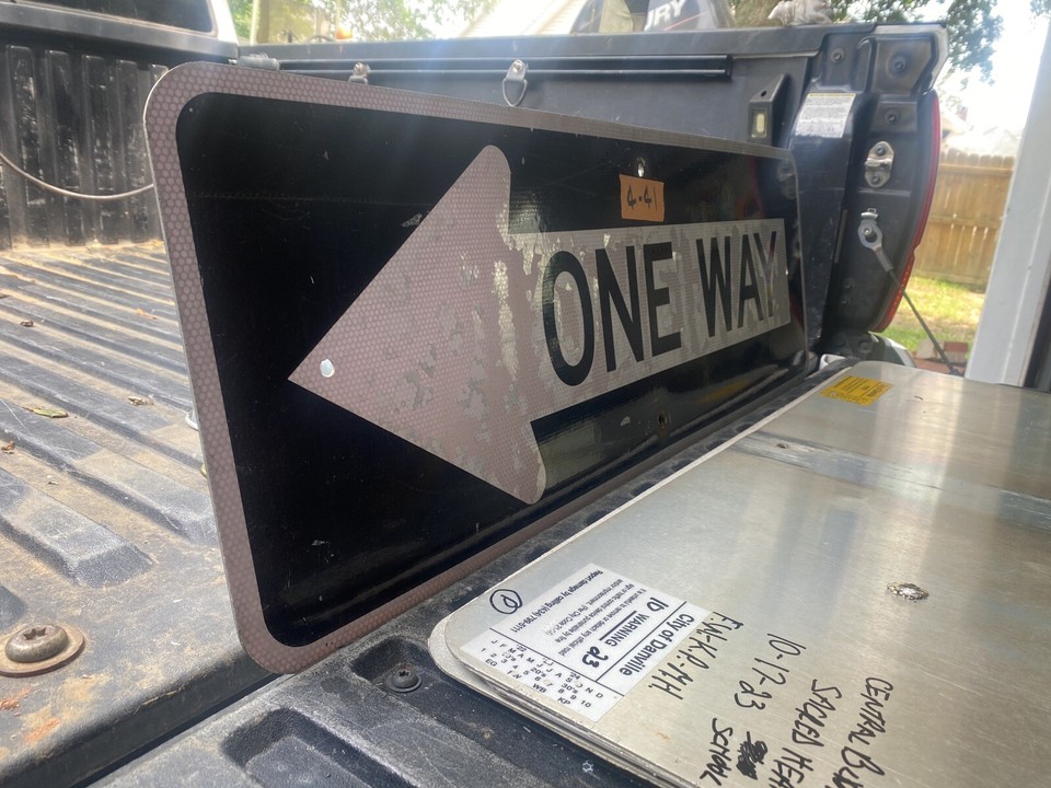 Authentic Road Street Traffic Sign One Way Left 12"x36". Lot 4-41 | eBay