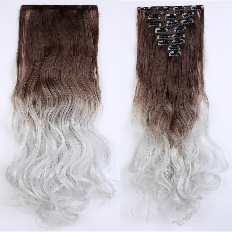 100% Natural 8Pcs Clip In Hair Extensions Full Head As Human Real Long ...