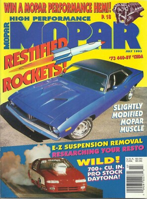 High Performance Mopar magazine July 1993 excellent condition Dodge ...