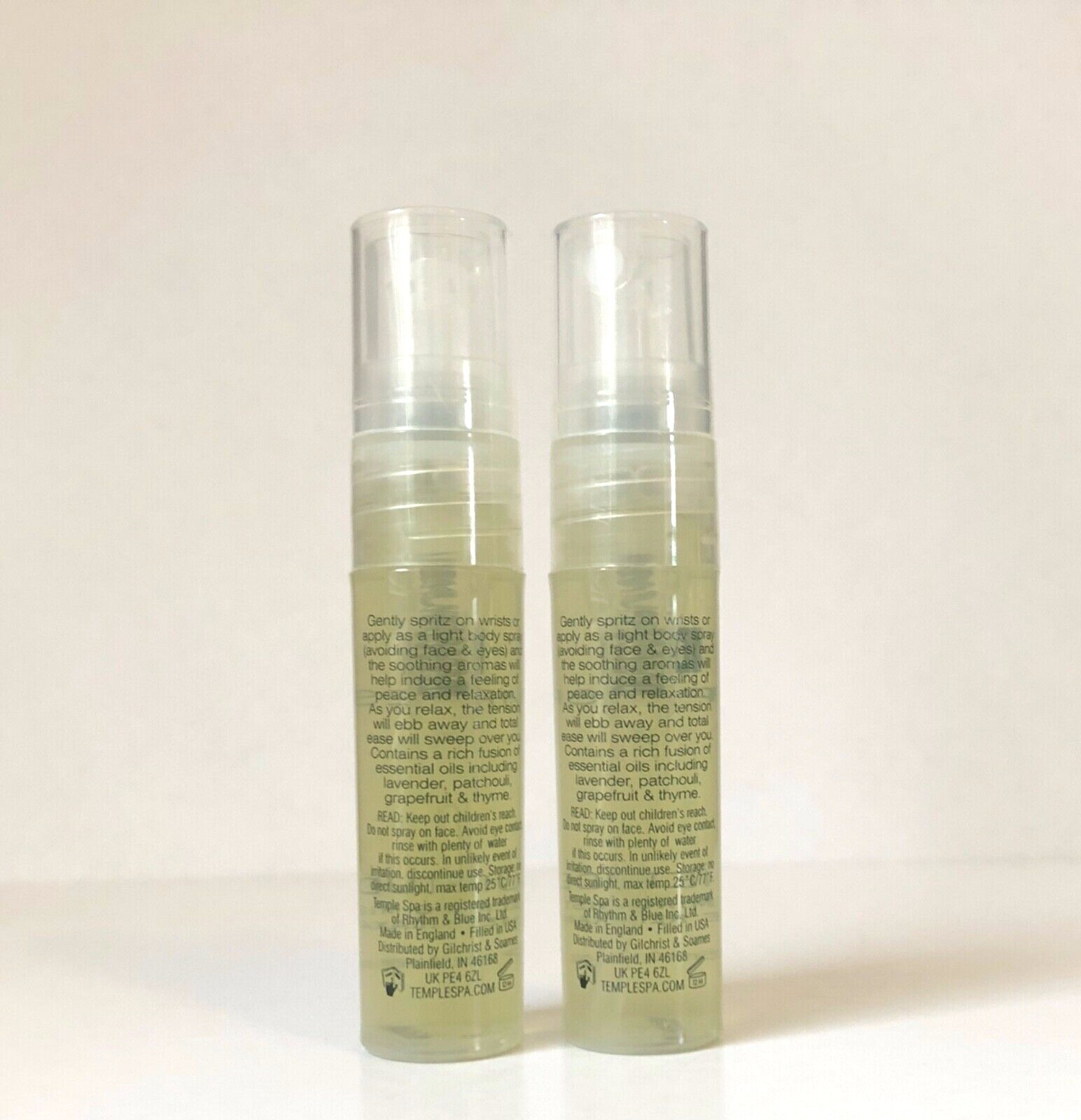 TEMPLE SPA 2 Quietude Calming Mist Relaxant Spray Mini 5 ml each (Lot ...