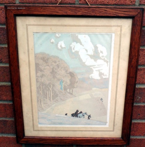 Sylvan Boxsius 1878 - 1941 Vorticist Art Deco linocut woodblock print ...