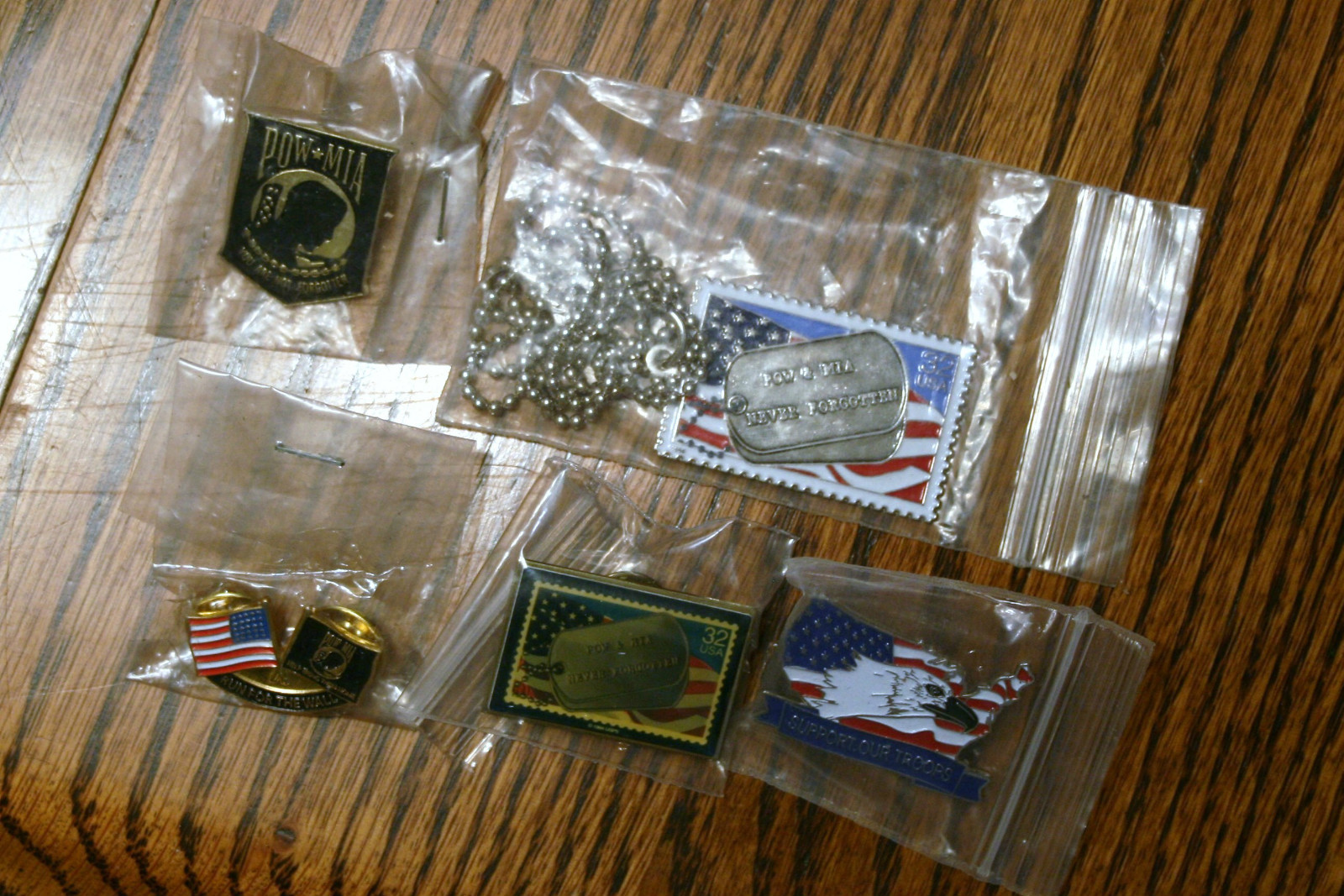 5 STAMPS PINBACKS,LAPEL,HAT PIN, POW MIA STAMP FLAG DOG TAG EAGLE ...
