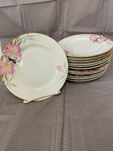 NORITAKE "AZALEA" DINNERWARE-12 BREAD PLATES-FREE SHIP-RED MARK AND ...