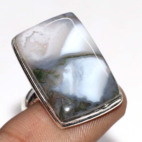Tree Agate 925 Silver Plated Gemstone Handmade Ring US 9 Unique Jewelry ...
