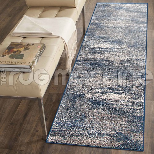TYCHE BLUE GREY IVORY DUSK SKY CLOUDS STYLE MODERN RUG RUNNER 80x300cm ...