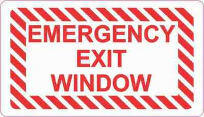 3.5 x 2 Emergency Exit Window Sticker Bus Vehicle Business Safety Sign ...