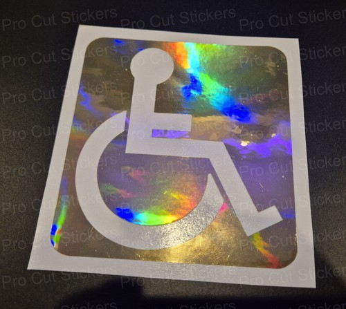 Disabled Disability Wheelchair logo Car Window Bumper Sticker Decal Neo ...