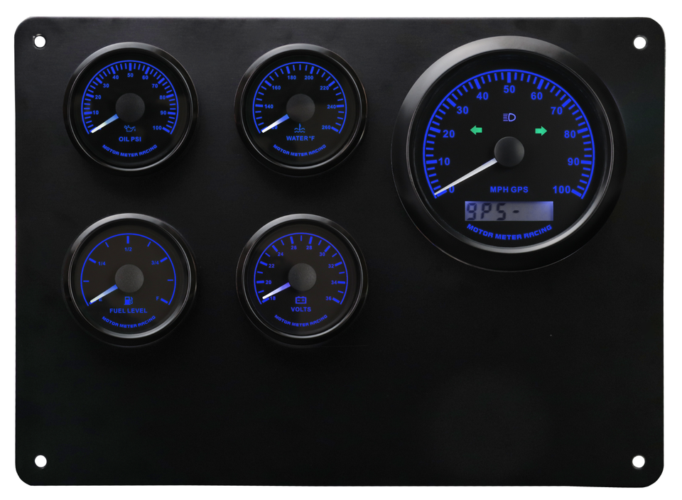 Humvee MME 5 Gauge Set Instrument Panel GPS Speedometer 24 Volt 7 Color ...
