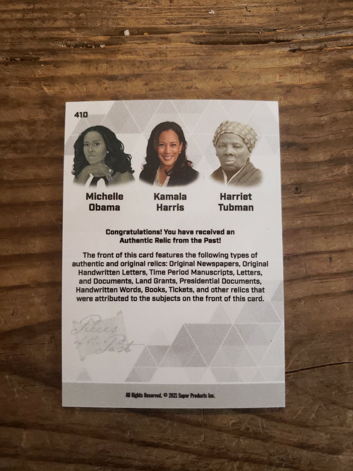 2021 PIECES OF THE PAST HISTORICAL EDITION OBAMA KAMALA HARRIET TUBMAN ...