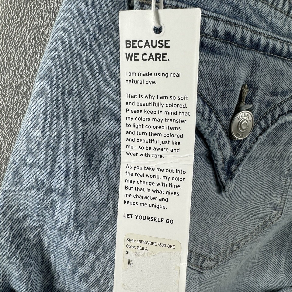 NWT Hudson Womens RUBY Mid Thigh Rolled Shorts Light Blue Denim Size 26 ...