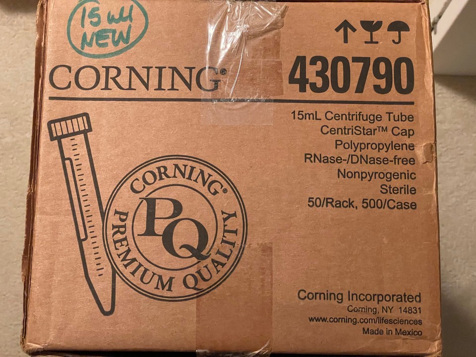TUBES - Corning 430790 15mL Polypropylene CentriStar Cap Sterile - 500 ...