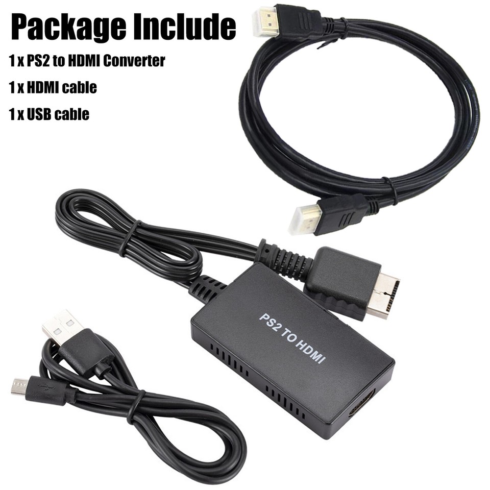 PS2 to HDMI Video Converter Adapter HD 1080P for PlayStation 1/2/3 HDTV ...