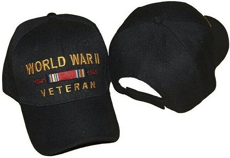 Embroidered Black World War 2 II Veteran With Dates Military Baseball ...