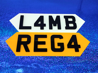 4D 3mm Black Acrylic 13"x4" MOHEX LAMBO Front & Rear Show Number Plates ...