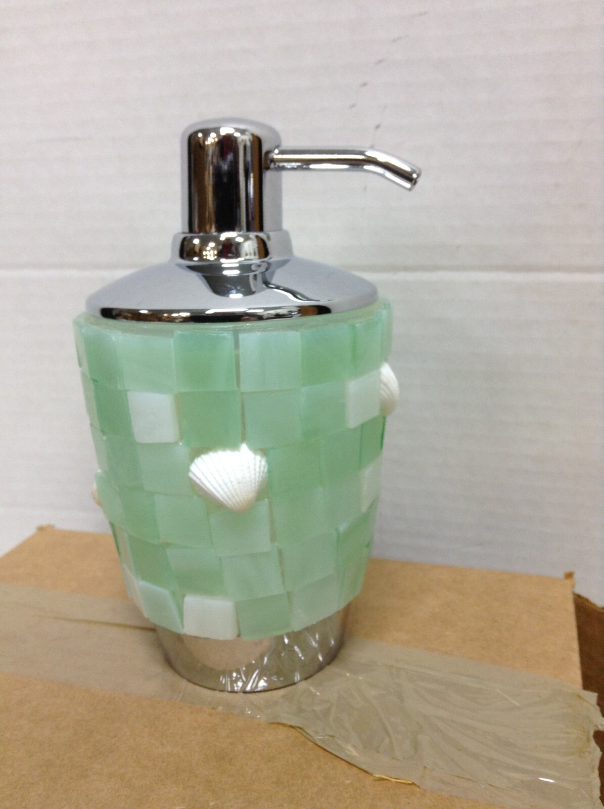 Frontgate Aria Cut Sea Glass Shells Soap Lotion Dispenser Pump Bottle ...