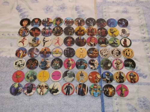 COLLECTION DE 69 POGS « POWER RANGERS » - AVIMAGE 1995 - LOT EN TRÈS ...