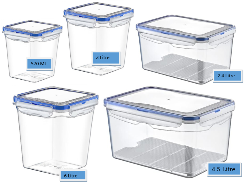 Clip Lock Food Storage Containers Plastic Food Containers Airtight ...