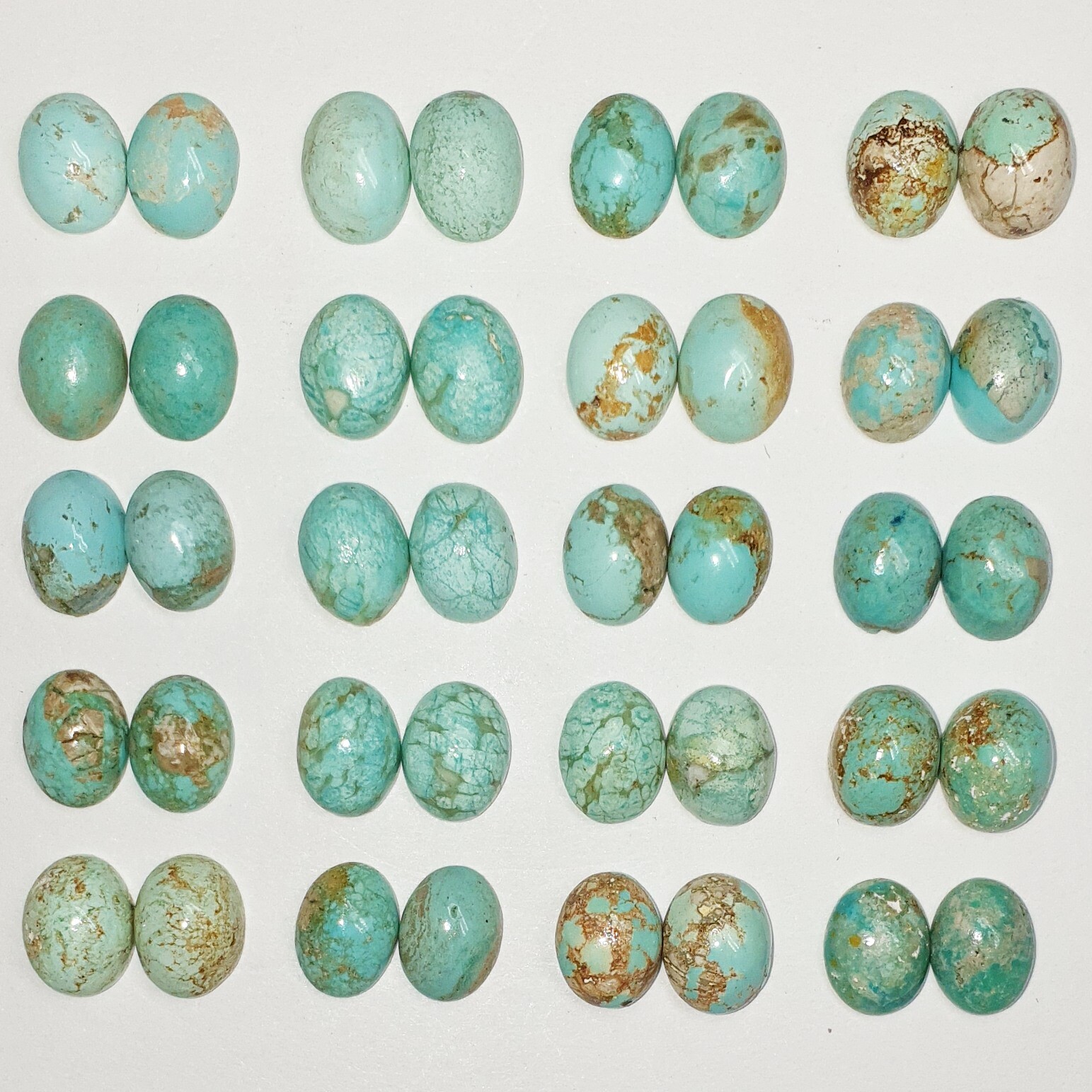 53384.0 "TurqOZ" 40 Rare Australian UNTREATED 8 x 6 mm Oval Turquoise ...