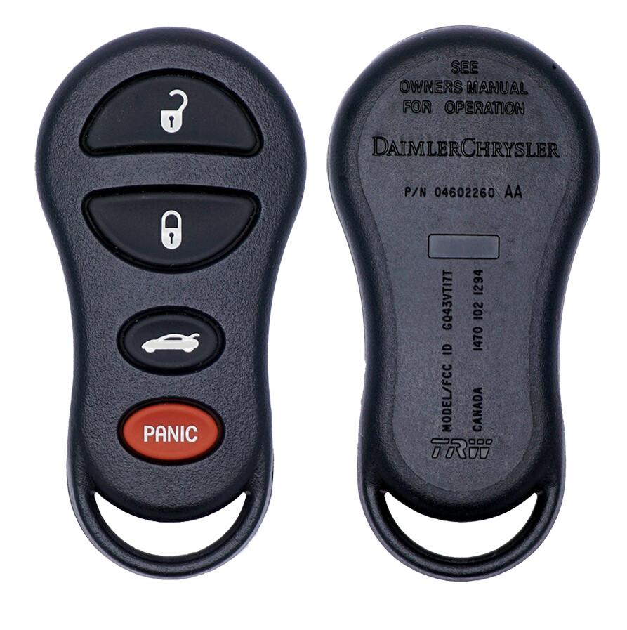 OEM CHRYSLER DODGE JEEP KEYLESS REMOTE FOB TRANSMITTER GQ43VT17T ...