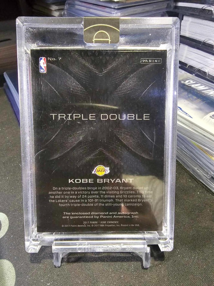 2017-18 Panini Kobe Eminence Kobe Bryant Triple Double Auto with ...