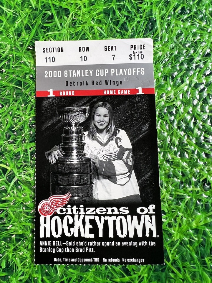 RARE Kristen “Annie” Bell Detroit Red Wings KINGS Playoff ticket 2000 ...
