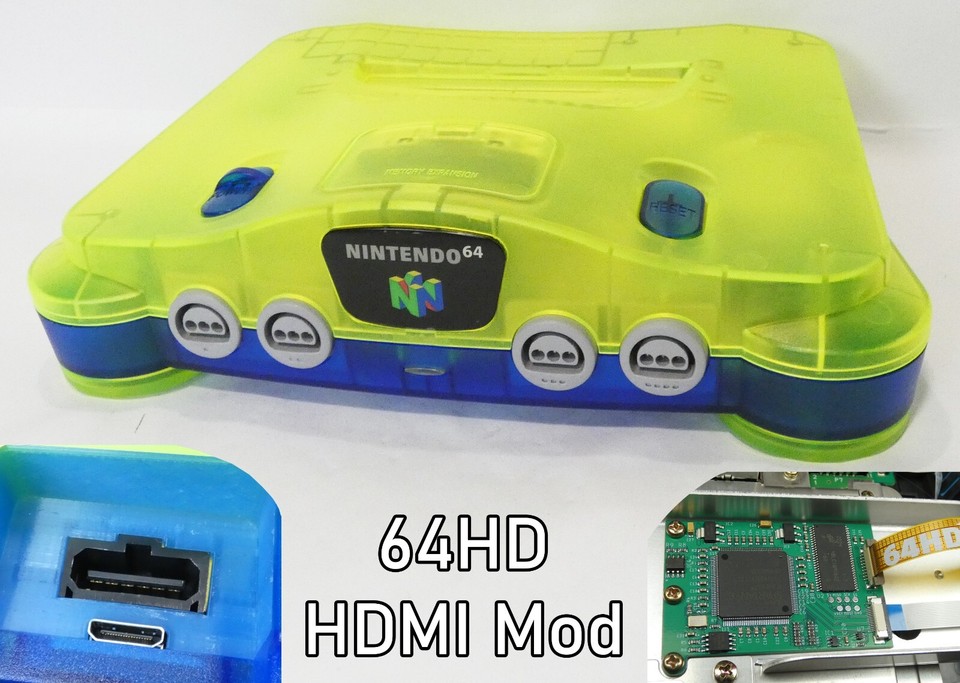 Nintendo 64 HDMI Mod Digital 64HD & Deblur N64 PAL / NTSC Gamebox ...