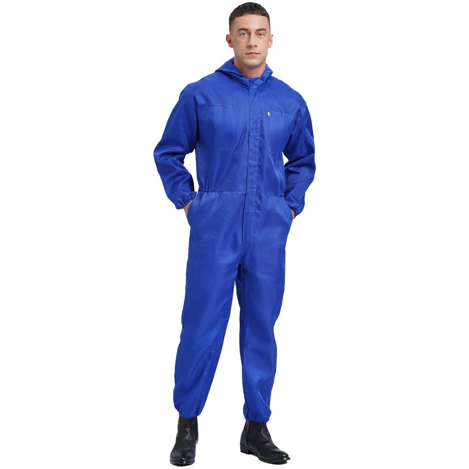 Mens Coveralls Jumpsuit Work Overalls One-piece Dustproof Dungarees ...