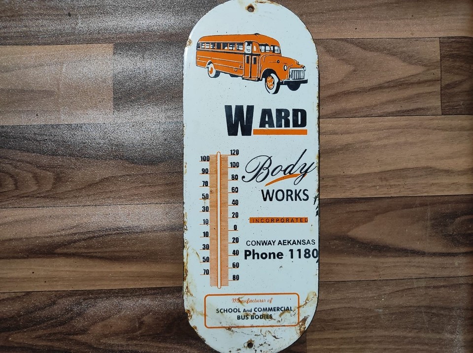 Porcelain Ward Body Works Enamel Metal Sign Plate Size 11.5" x 4.5 ...