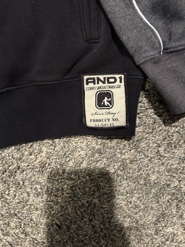 Vintage AND1 Sweatshirt Hoodie Mens TAGGED XXL FITS LIKE XL Black Y2K ...