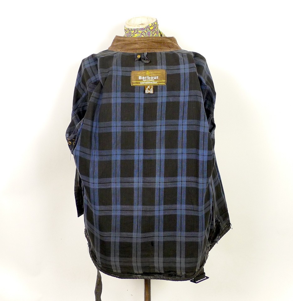 Vintage 1970's Barbour Black International A78 Metro Police Jacket Sz ...