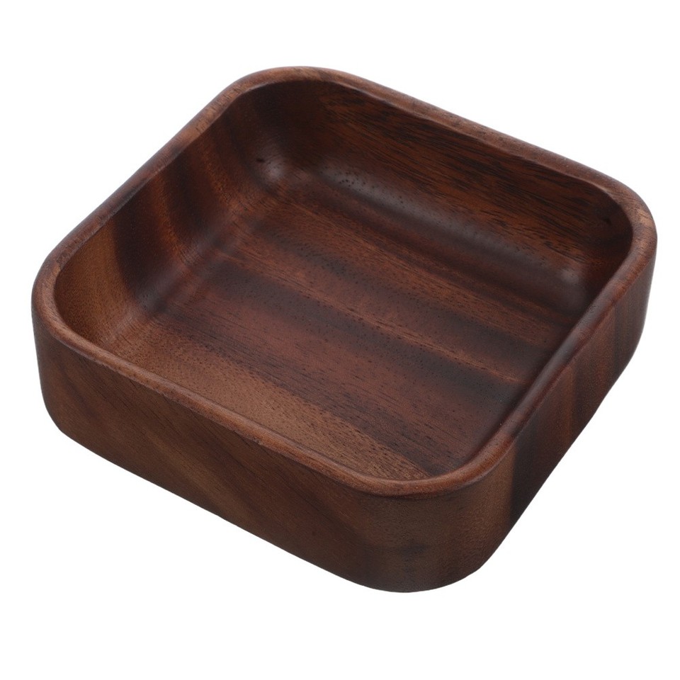 Fruit Bowl Decorative Rustic Wood Salad Bowls Acacia Square Serving ...