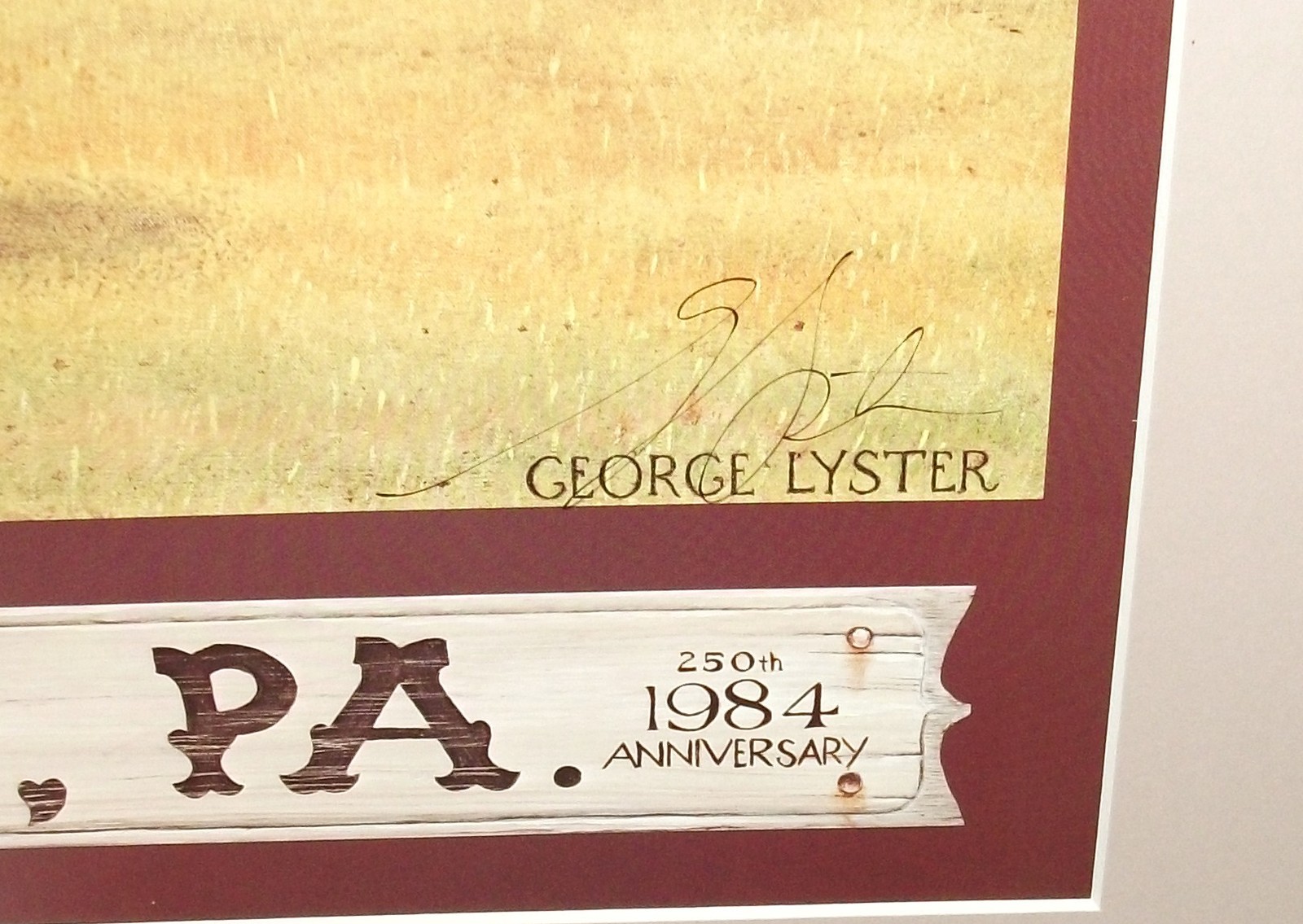 GEORGE LYSTER "AMISH WHEAT HARVEST AT BIRD IN HAND PA" HAND SIGNED ...