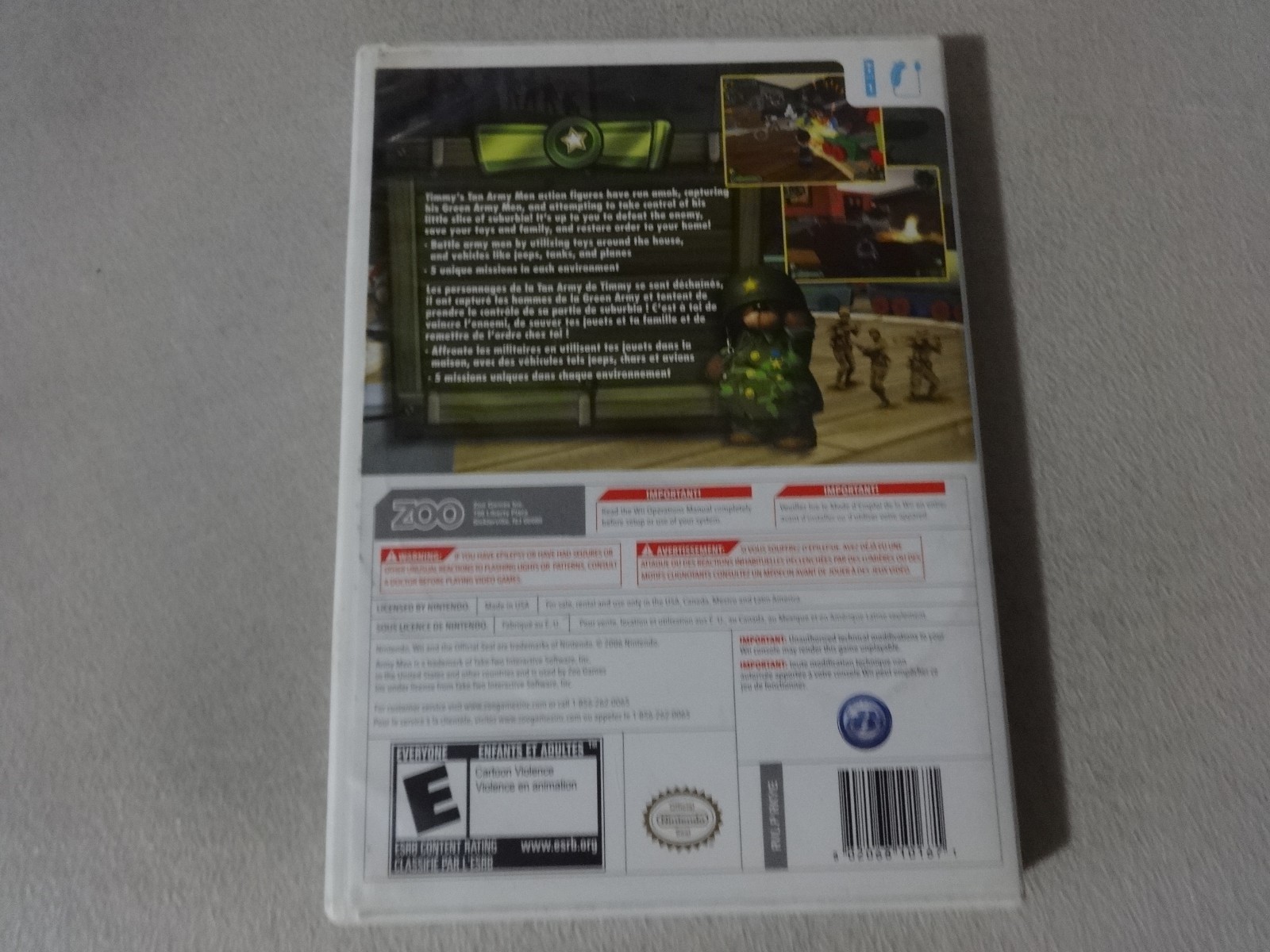 Army Men: Soldiers Of Misfortune - Nintendo Wii Video Game Complete ...