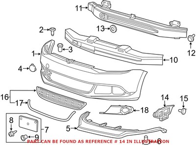 Bumper Cover Bracket Genuine For VW 5C6807183 | eBay