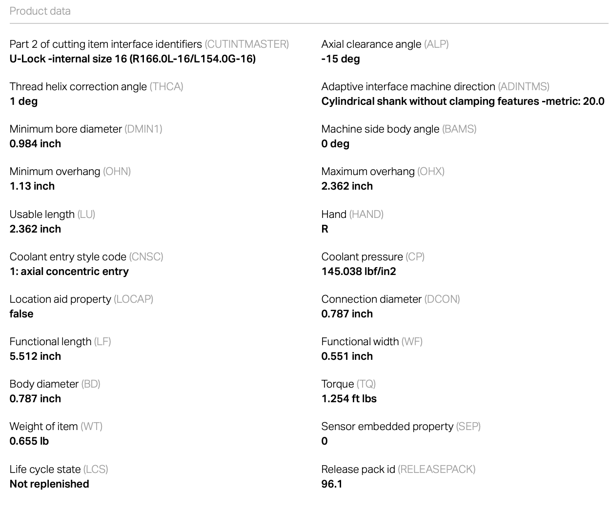 SANDVIK COROMANT R166.0kf-20-16 20mm Indexable Inside ID Threading ...