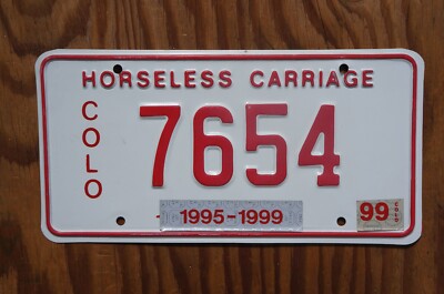 1995 - 1999 Colorado HORSELESS CARRIAGE Antique Auto License Plate ...