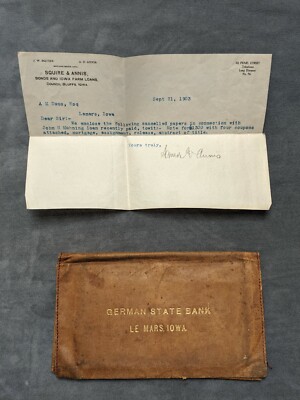 VINTAGE OLD GERMAN STATE BANK CHECKBOOK PASS BOOK 1903 LE MARS, IOWA | eBay