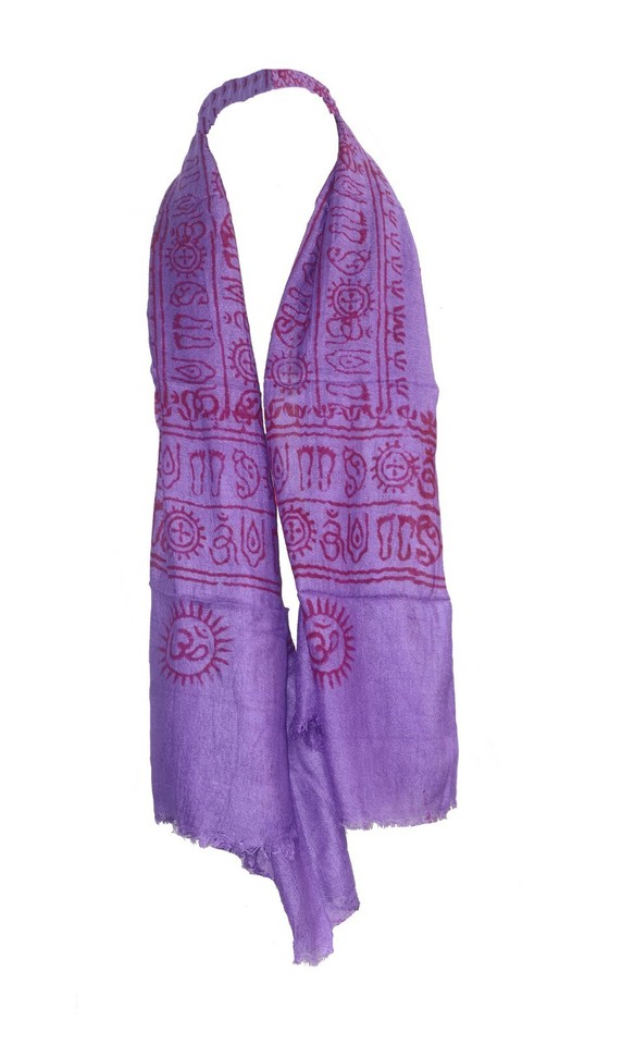 Om Yoga Meditation Hare Rama Ram Hare Krishna Scarf Handmade Fair Trade ...