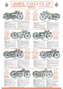 1930 James Motorcycles Model range poster | eBay