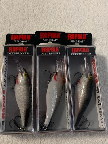 (LOT OF 3) RAPALA SHAD RAP 07's SR-7. 5/16oz. SILVER. NIP | eBay