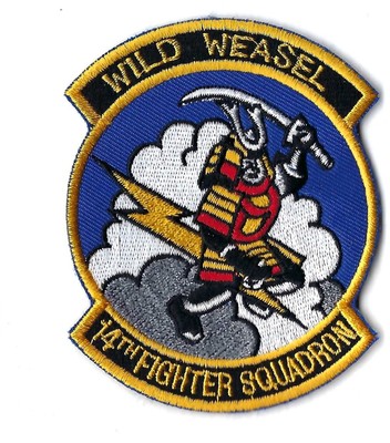 PATCH USAF 14TH FIGHTER SQUADRON FS WILD WEASEL MISAWA AB JAPAN FS-22 ...