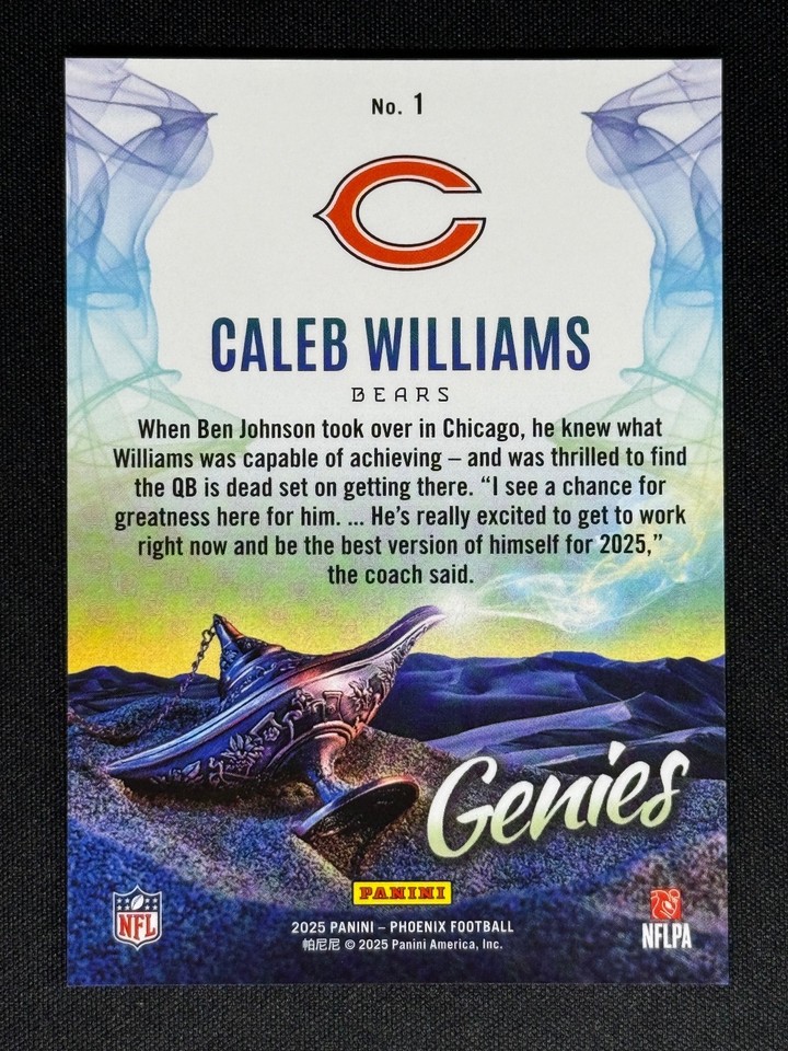 2025 Panini Phoenix Caleb Williams Genies Case Hit #1 Bears | eBay