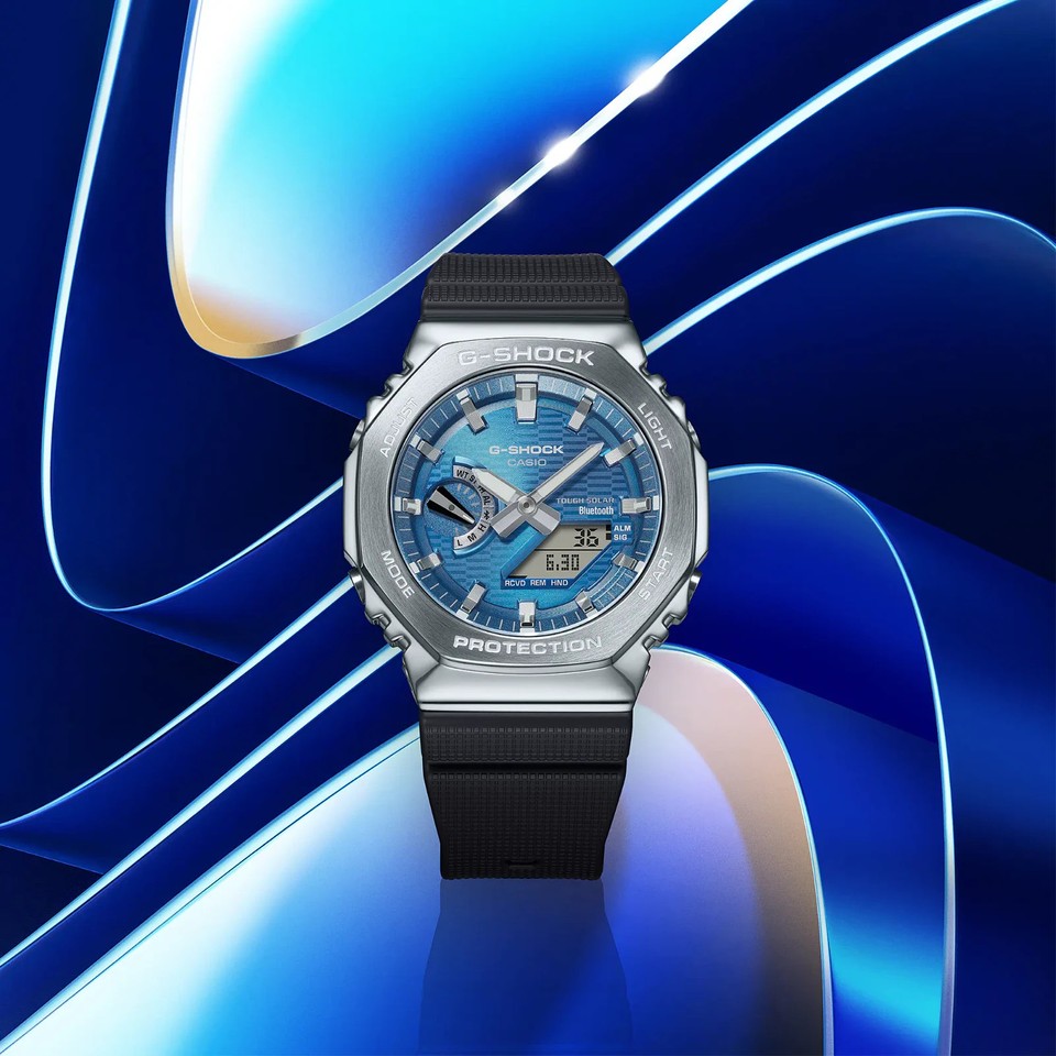 Casio G-Shock G-Steel METALLIC BLUE GBM2100A-2B Bluetooth Tough Solar ...
