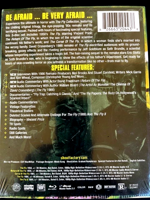 THE FLY COLLECTION 1959-1989 (Scream Factory 5 Film Blu-Rays Box Set ...