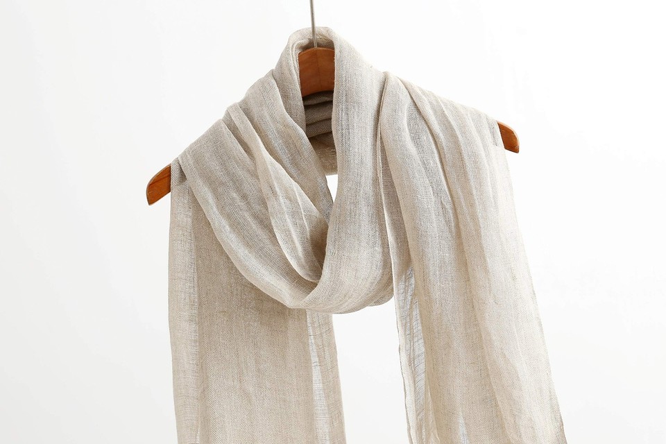 100% Linen Scarf Shawl Wrap Lightweight Scarfs Scarves For Men And ...