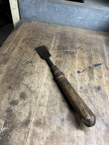 Antique Old Early Primitive Bark Spud Tree Logger Woodsman Chisel Tool ...