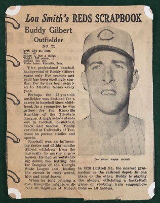 1959 CINCINNATI ENQUIRER REDLEGS SCRAPBOOK BUDDY GILBERT | eBay